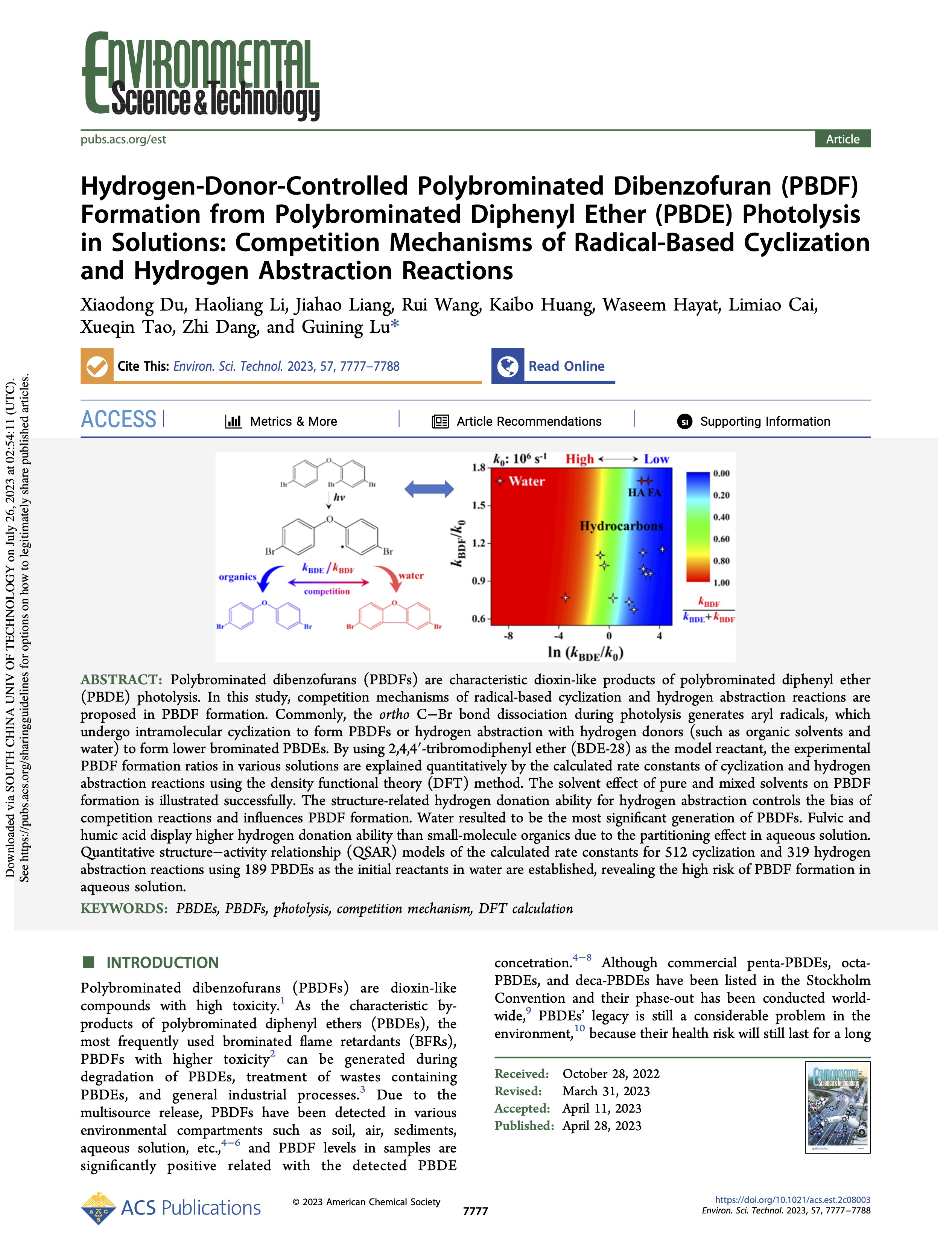2023.Hydrogen-Donor-Controlled Polybrominated Dibenzofuran (PBDF ...